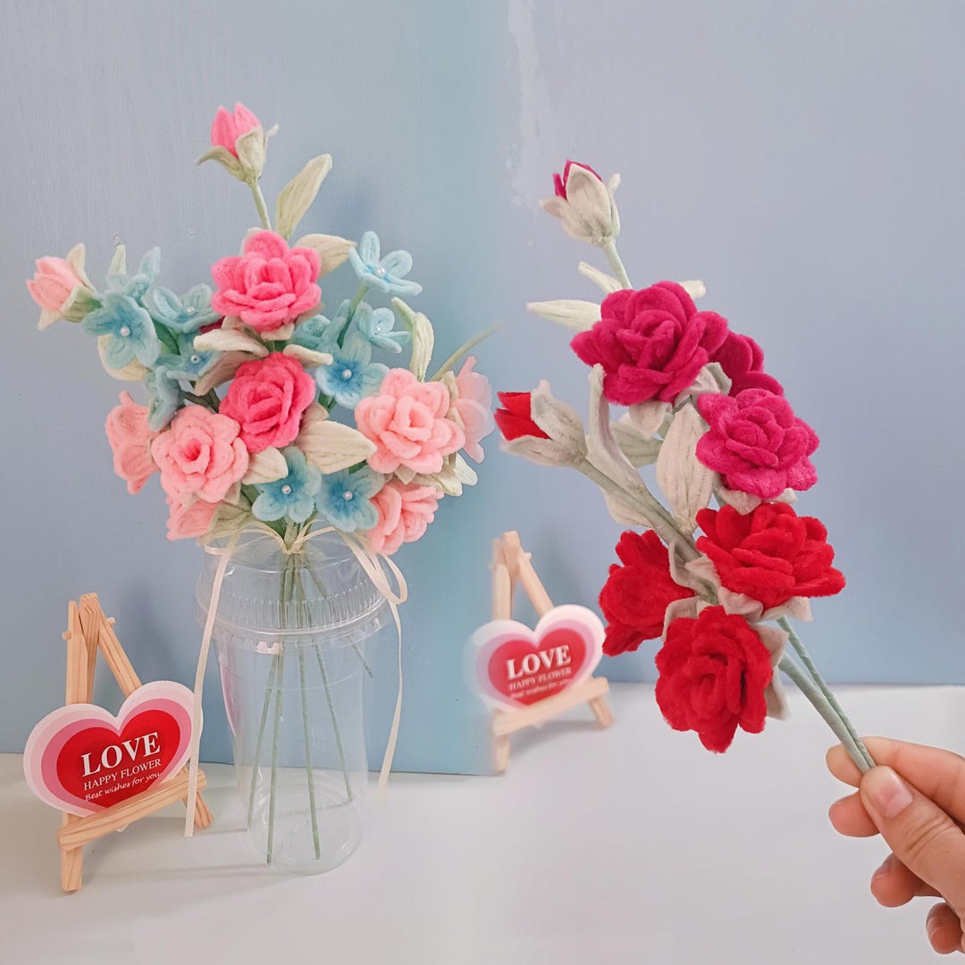 Unique Handmade Roses | Pipe Cleaner Flower Gift for Home & Loved Ones ...