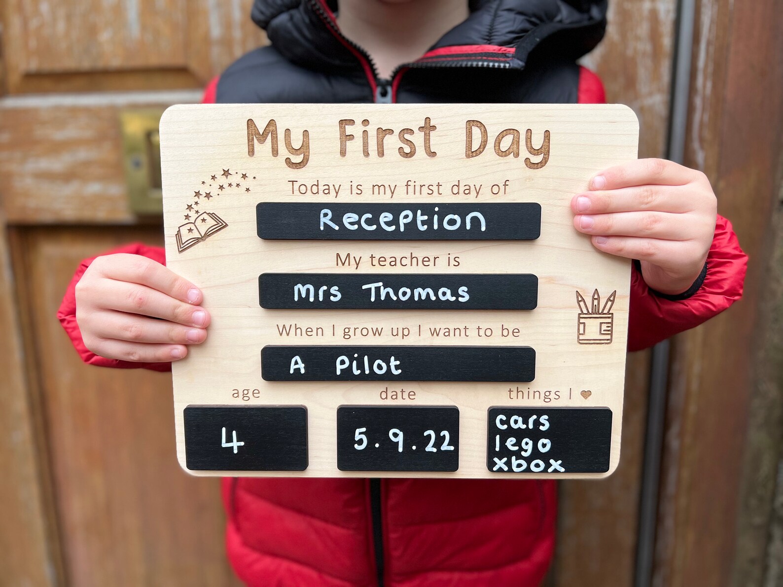 First Day of School Photo Board Personalised Starting School - Etsy