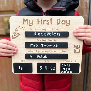 First Day of School Photo Board, Personalised Starting School Sign ...