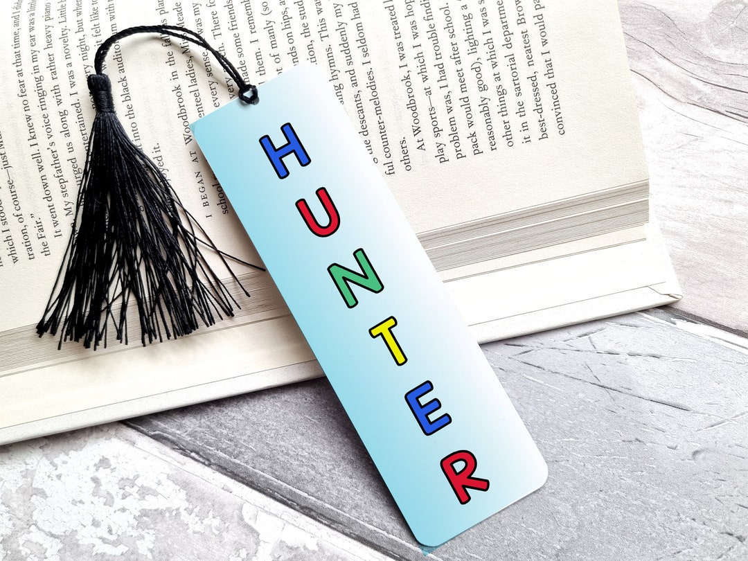 Child’s Bookmark, Boys Bookmark, for Kids, Personalised Name, Rainbow ...