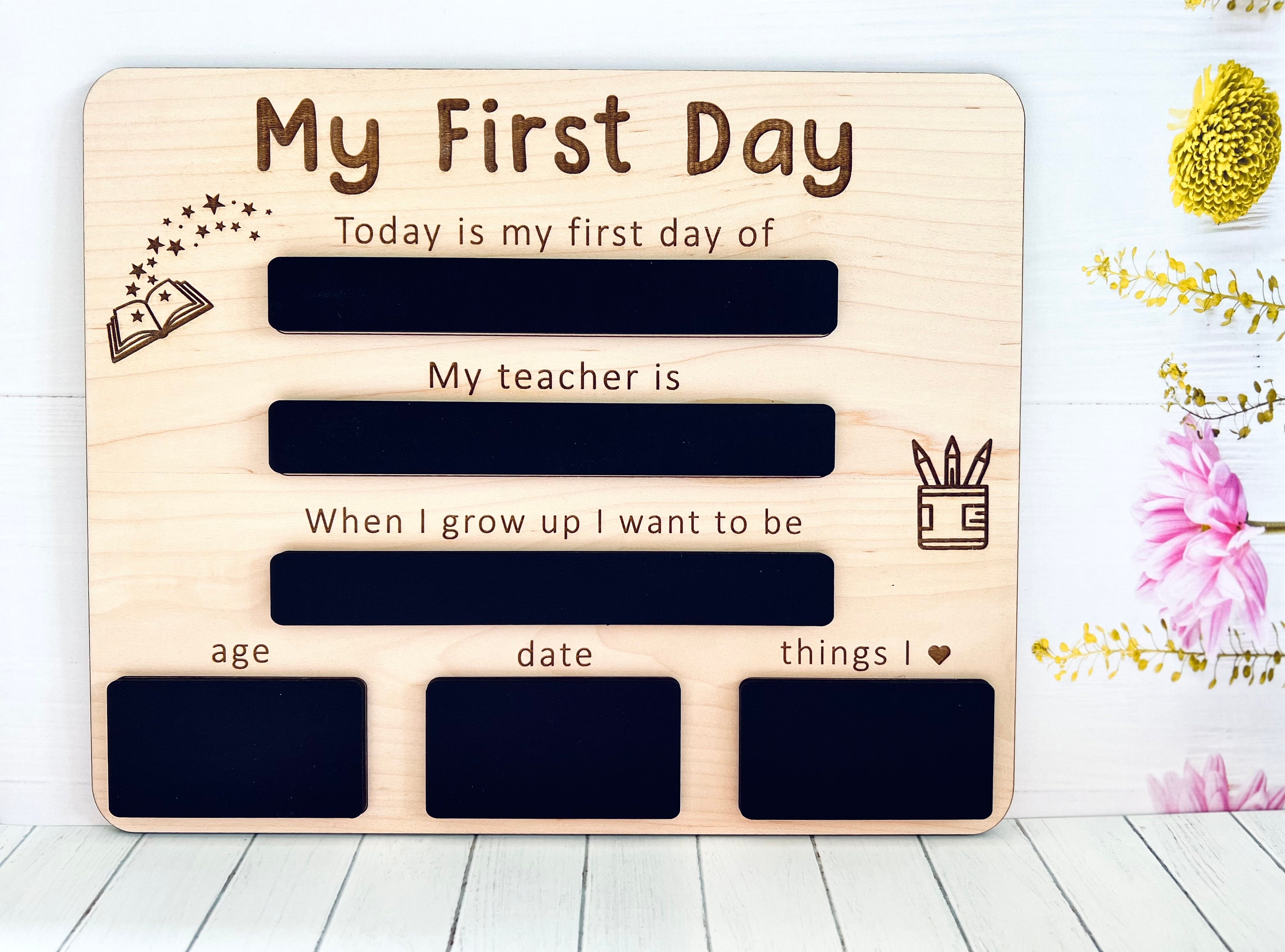 First Day of School Photo Board Personalised Starting School - Etsy