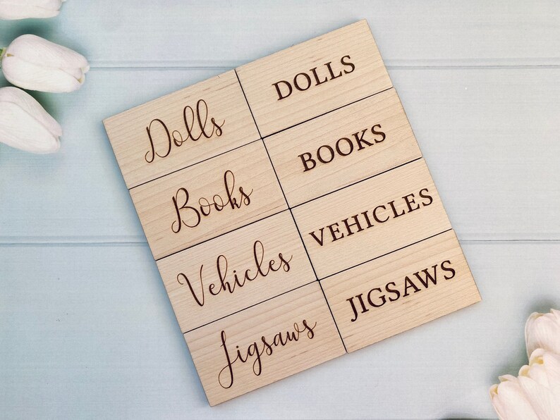 Wooden Toy Box Labels Storage Labels Playroom Decor - Etsy