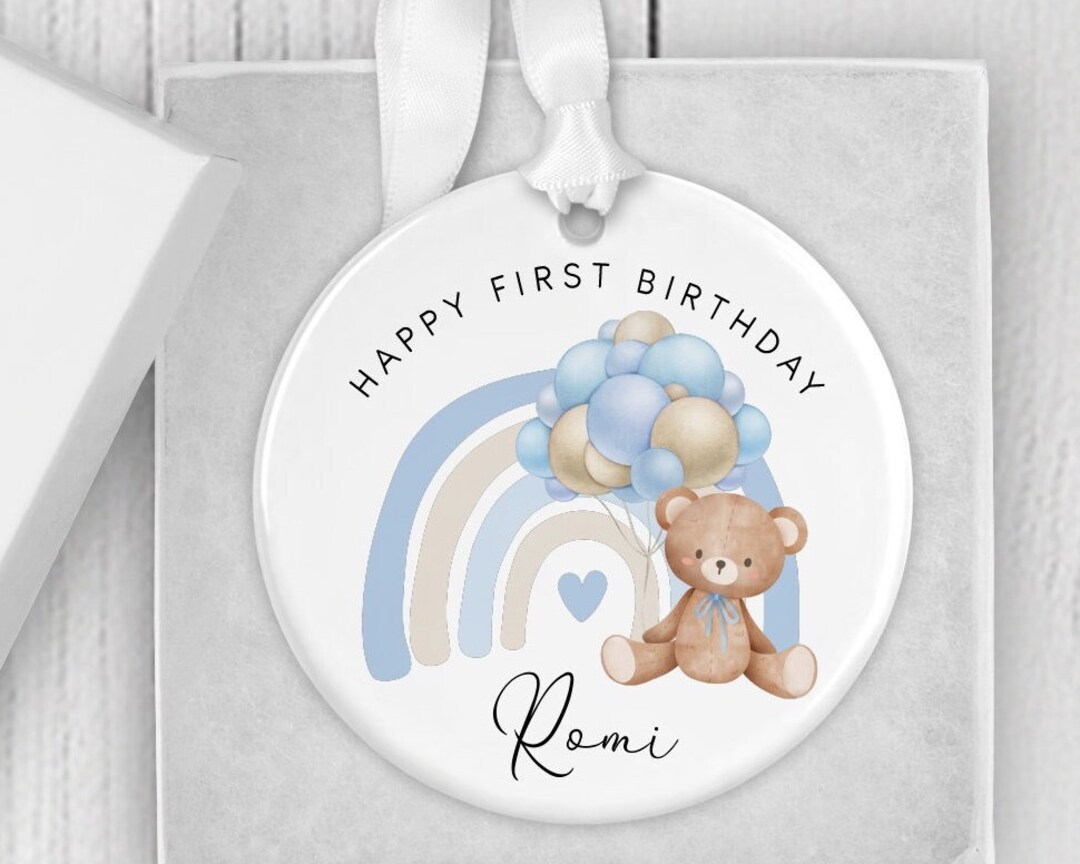 Happy 1st Birthday Gift, First Birthday Keepsake, Personalised Bauble ...