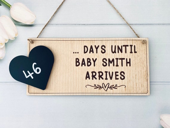 Personalised Baby Due Date Countdown Pregnancy Gift Days | Etsy