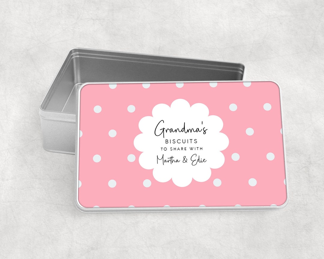 Personalised Grandmas Biscuit Tin, Mothers Day Gifts for Grandma, Metal ...