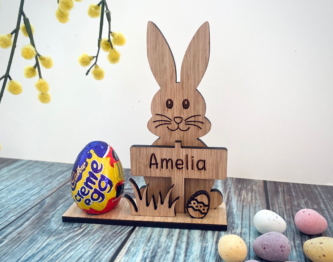 Personalised Easter Bunny Egg Holder Kids Easter Gifts Creme - Etsy UK