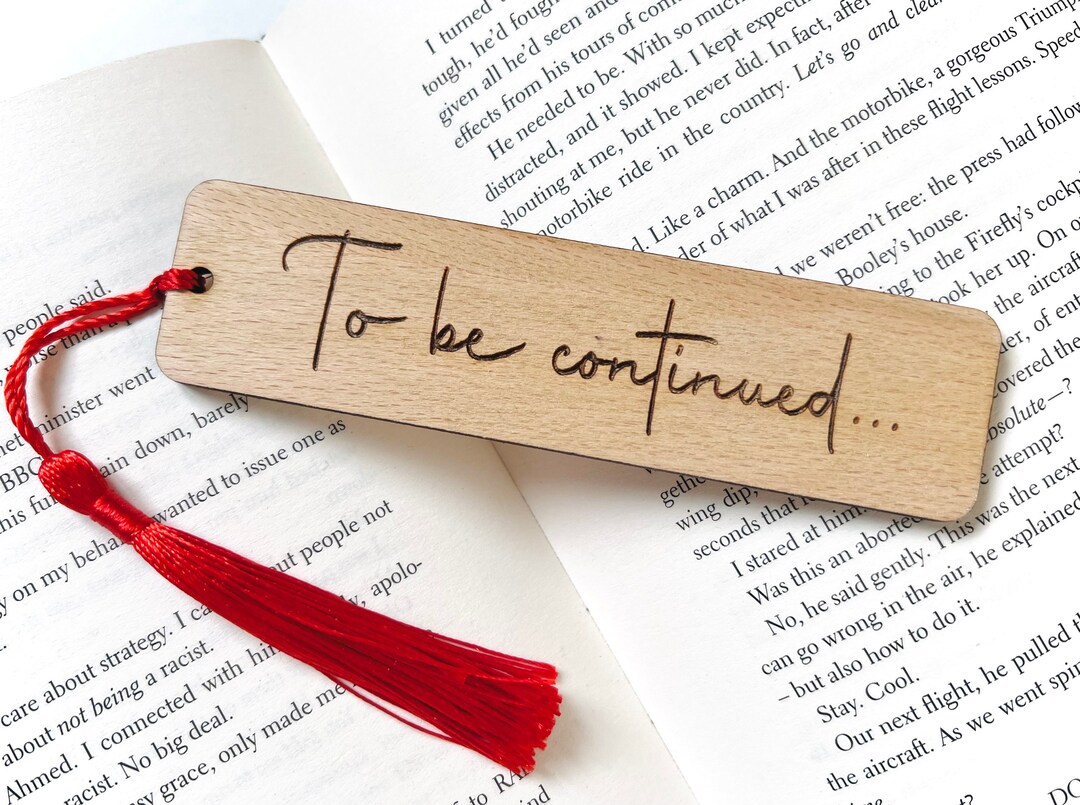 Wooden Bookmark, to Be Continued, Book Gifts, Accessories, Fathers Day ...