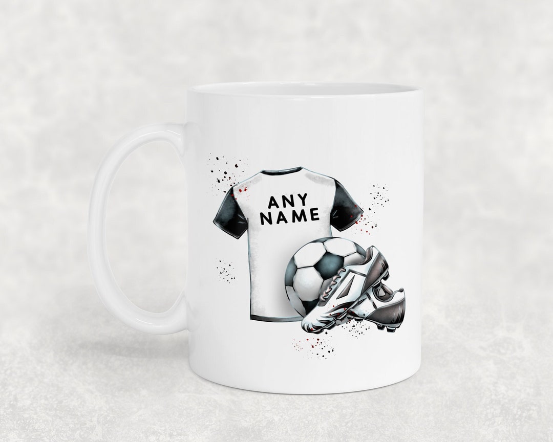 Personalised Football Mug With Name, Footy Shirt Gifts, Football Player ...