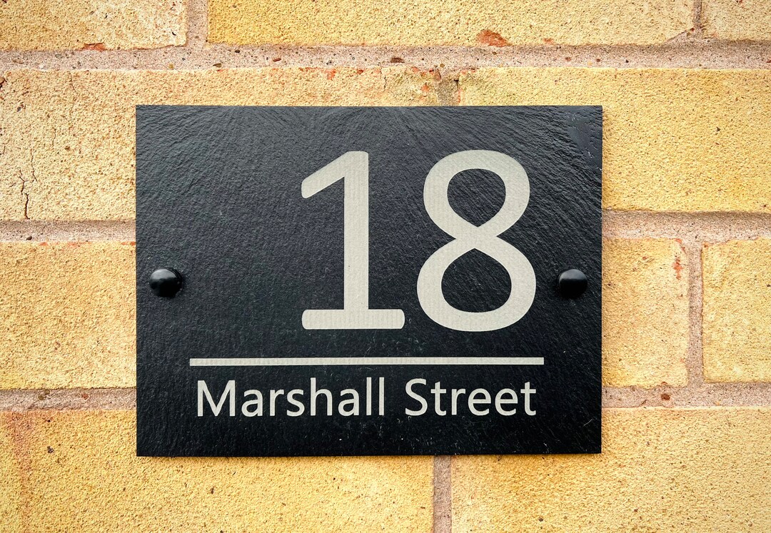 Personalised House Name, House Number, Rustic Engraved Slate, House ...