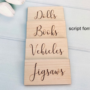 Wooden Toy Box Labels | Storage Labels | Playroom Decor | Nursery Decor ...