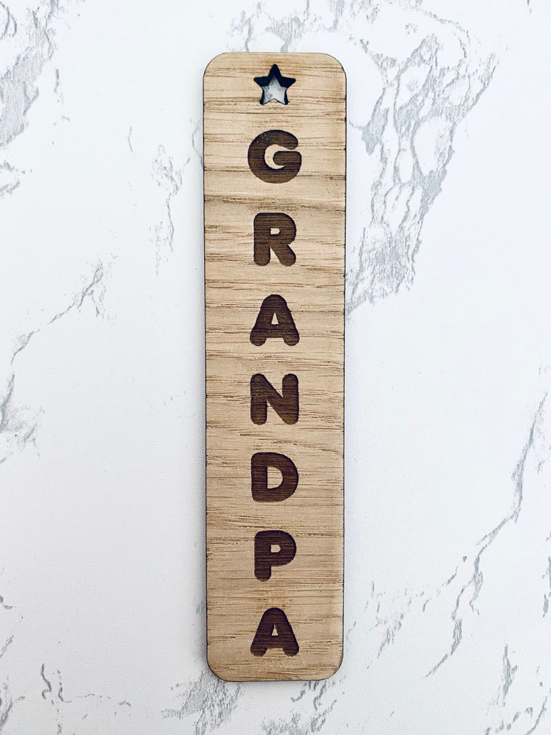 Personalised Wooden Engraved Bookmark for Dad Daddy Grandpa - Etsy UK