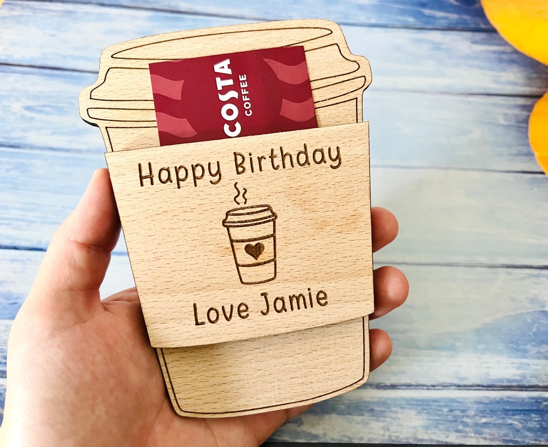 Personalised Coffee Cup Gift Card Holder, Hot Chocolate, Hot Drink Gift ...