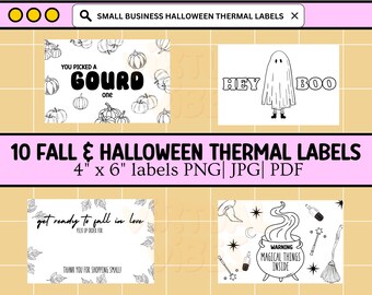 Printable Halloween Thank You Stickers for Small Business Thermal ...