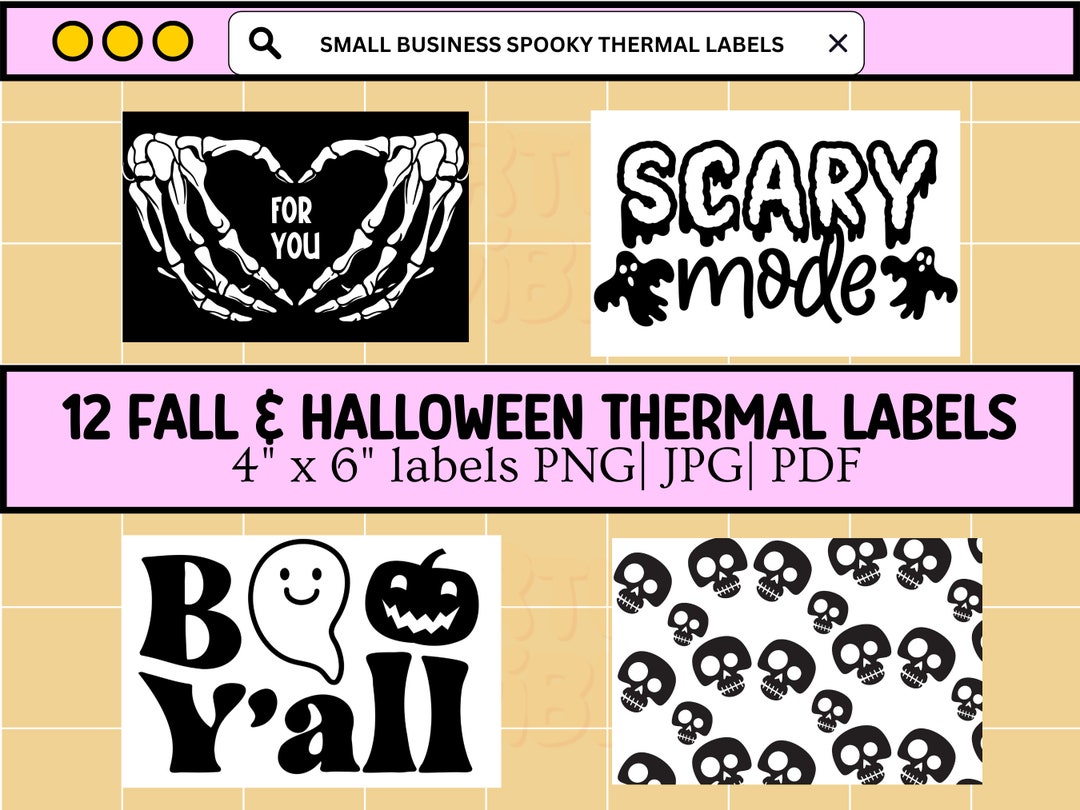 12 Spooky Halloween Thermal Printer Labels for Small Business Supplies ...