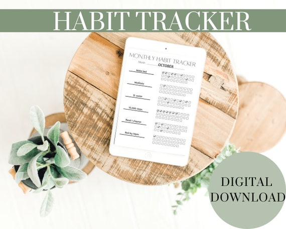 HABIT TRACKER CHART Digital and Printable Goal Tracker - Etsy