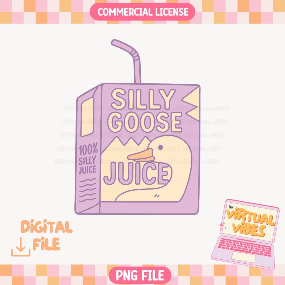Silly Goose Juice PNG | Funny Juice Box Clipart | Pastel Goose Graphic ...