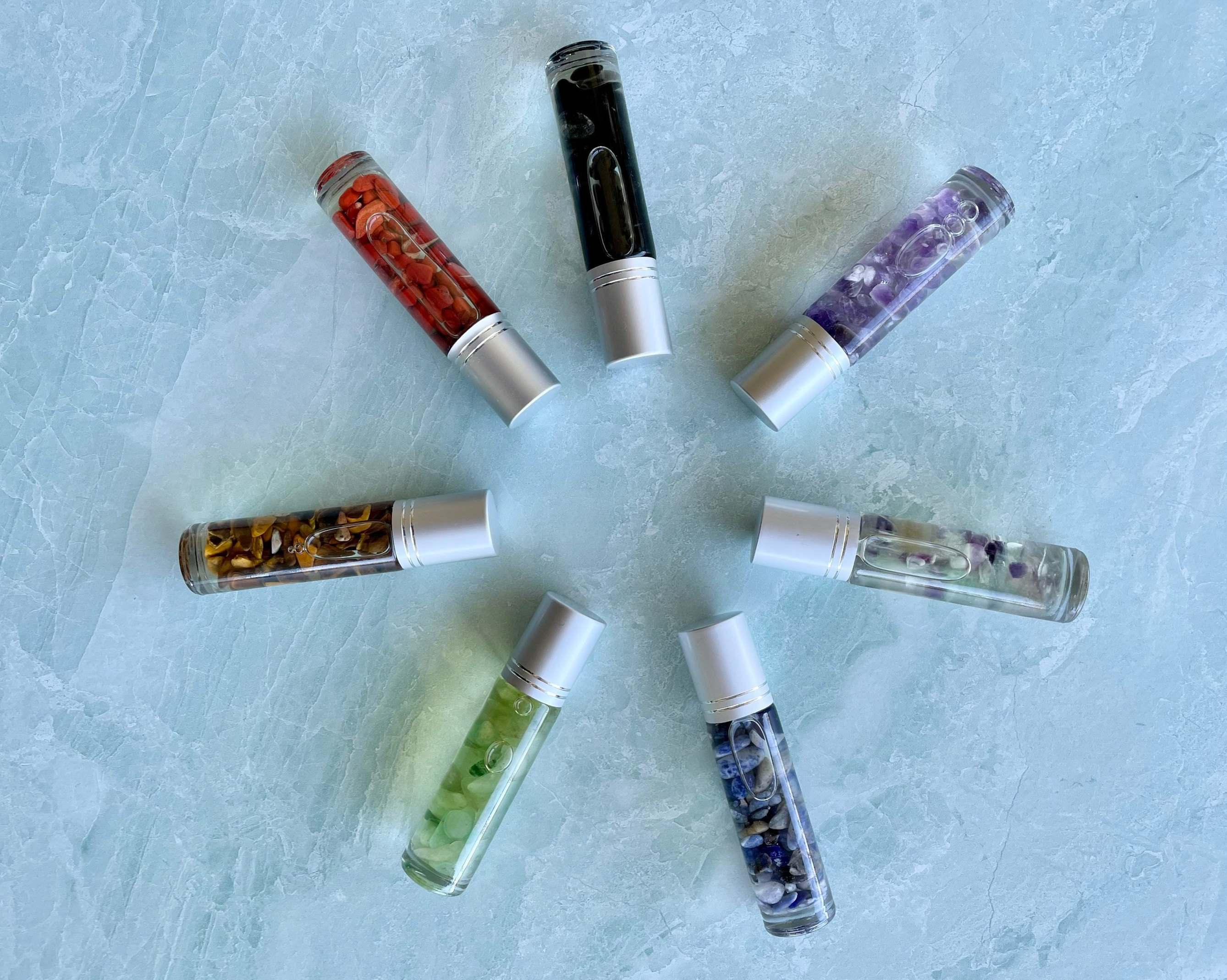Crystal Infused Essential Oil Roll on Aromatherapy Chakra - Etsy