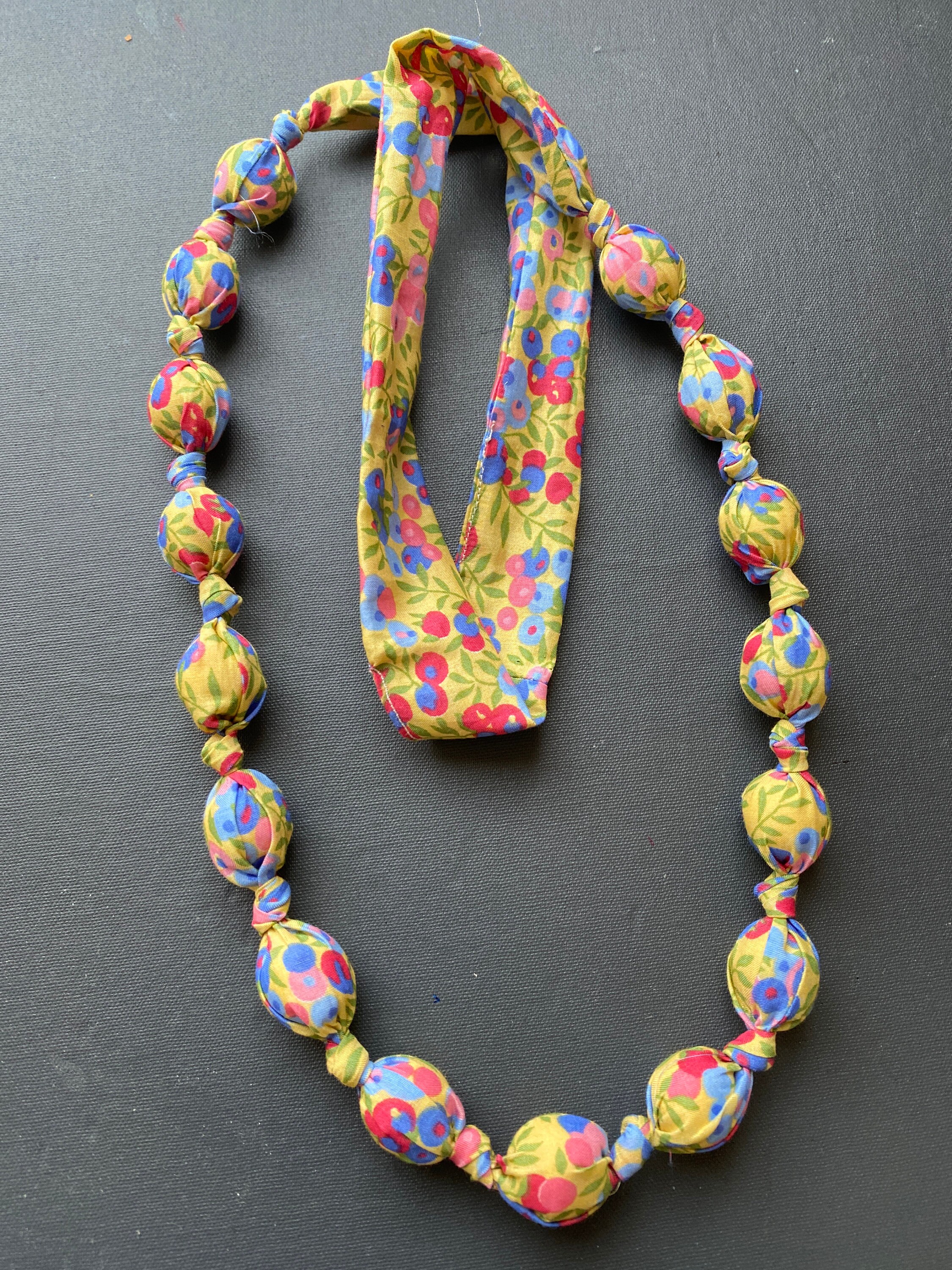 A Liberty of London Fabric Beaded 32" Long Necklace | Lady's Necklace | Gift | Statement ...