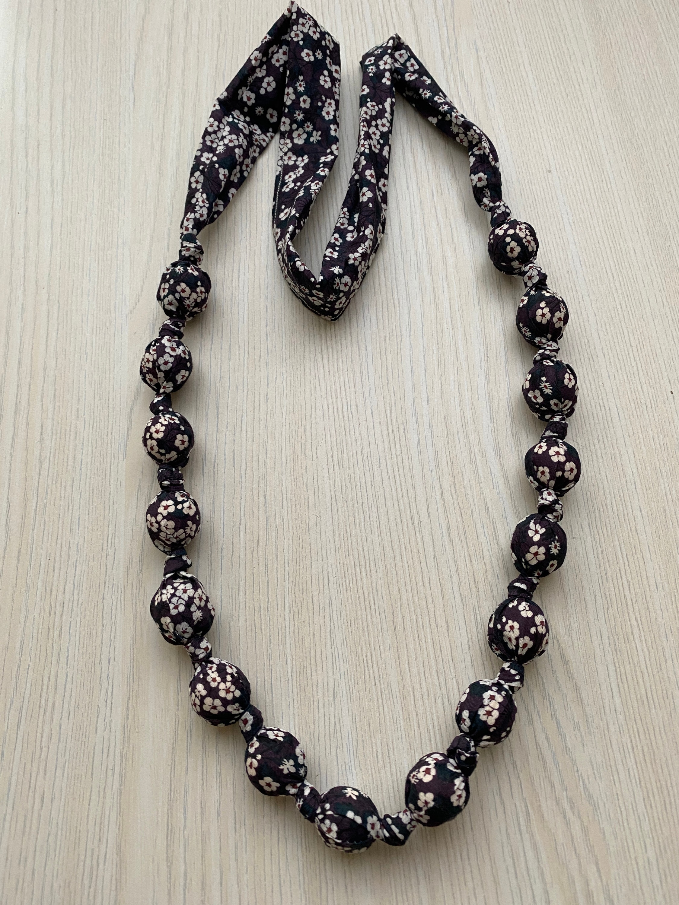 A Liberty of London Fabric Beaded 32" Long Necklace | Lady's Necklace | Gift | Statement ...