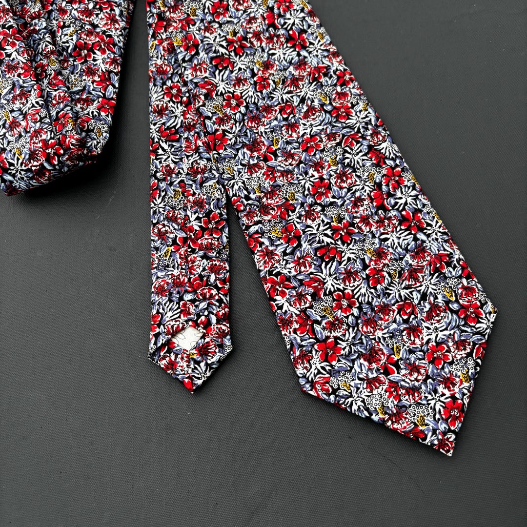 Liberty Necktie in Red & Blue “ragged Robin” Prints - Handmade Liberty ...