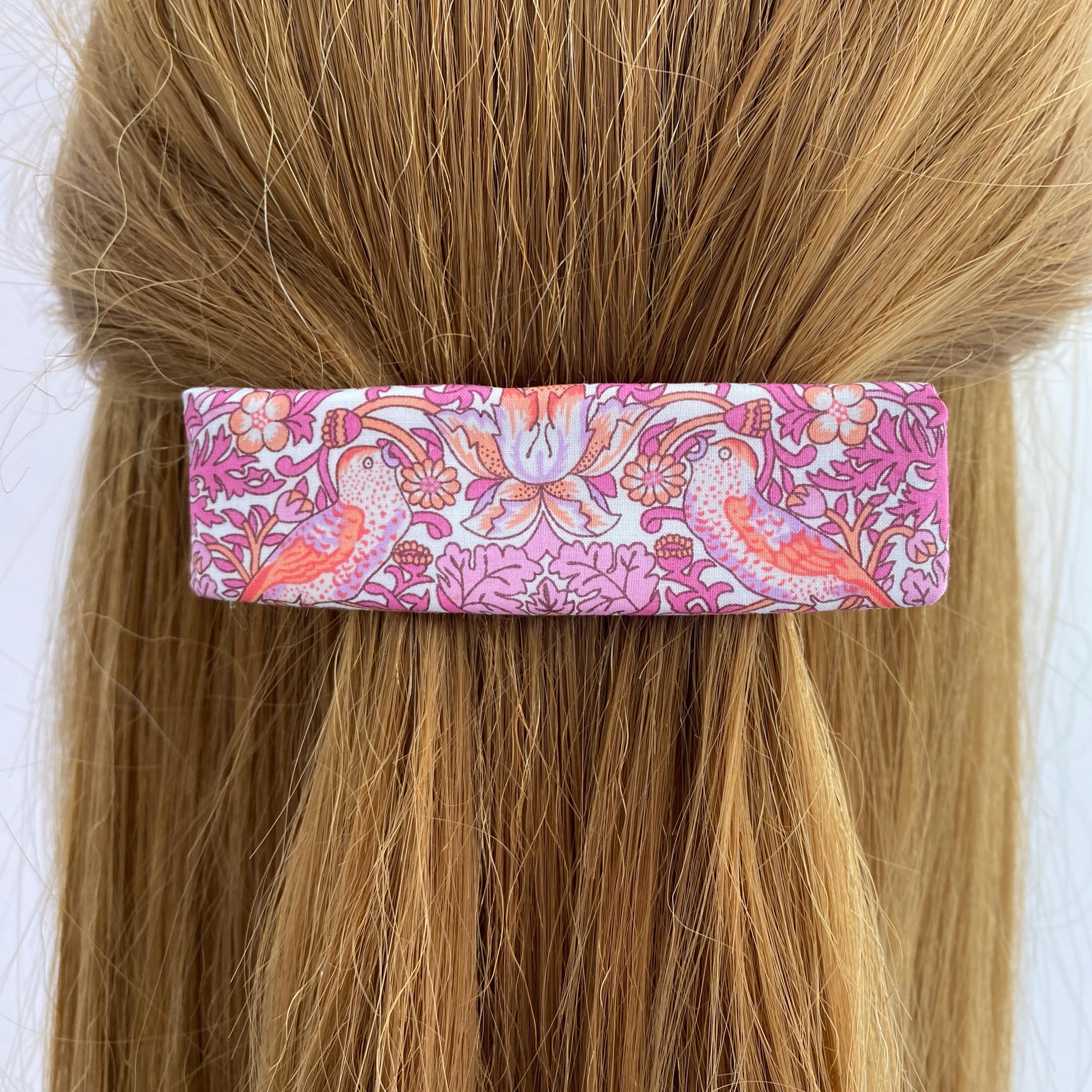 Liberty of London Fabric Covered Barrette | William Morris - Strawberry ...
