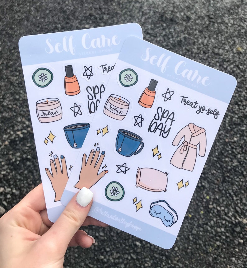 Self Care Sticker Sheet Spa Day Stickers Spa Self Care - Etsy