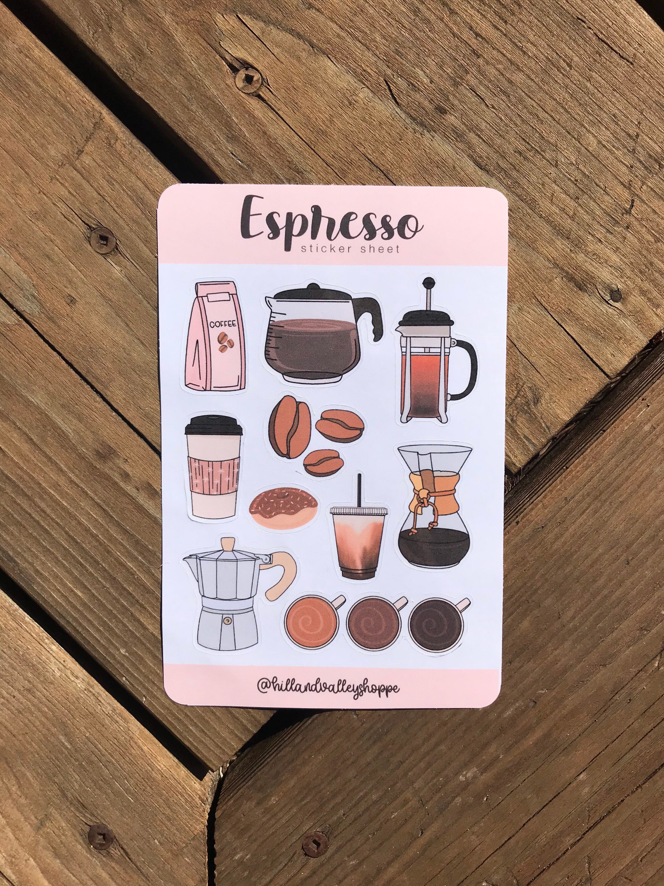 Espresso Sticker Sheet Coffee Stickers Coffee - Etsy