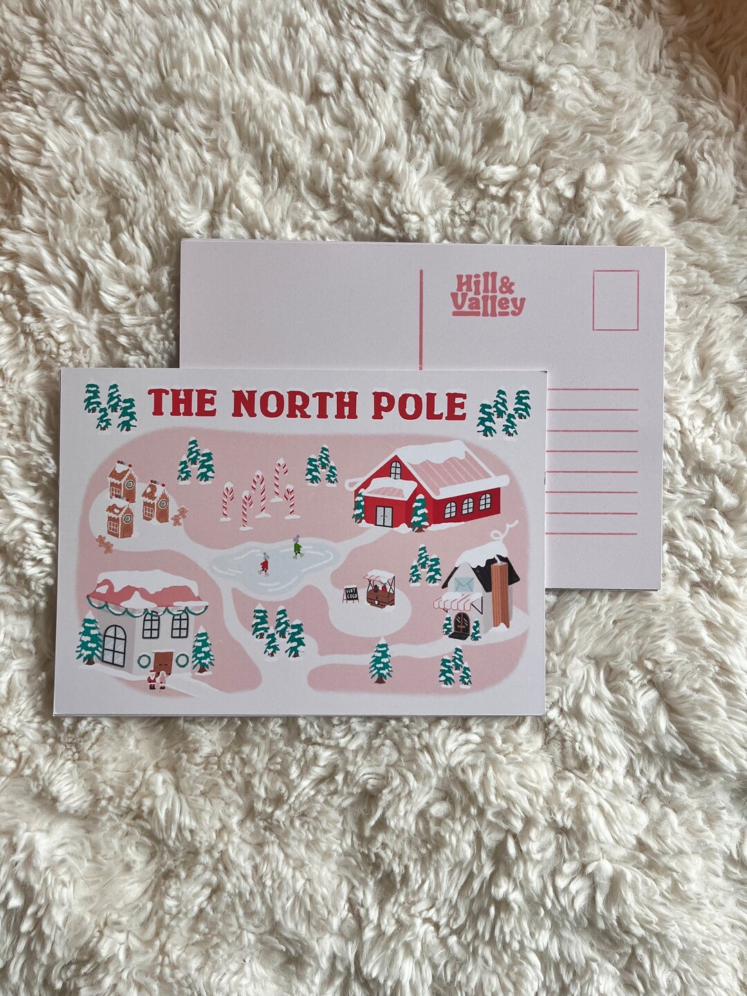 The North Pole Map Postcard - Etsy