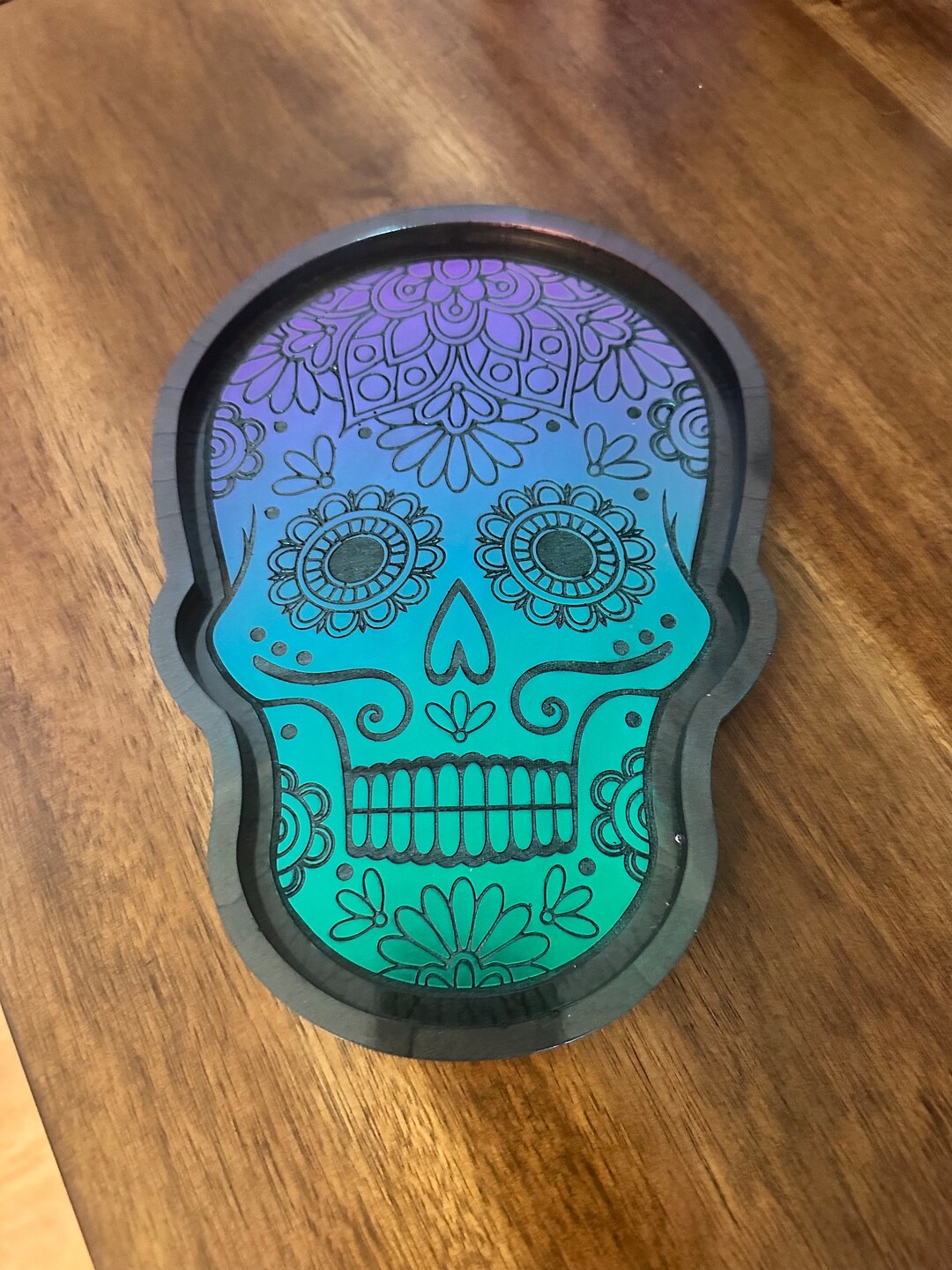 Colorful Sugar Skull Tray Sugar Skull Resin Tray Sugar Skull - Etsy