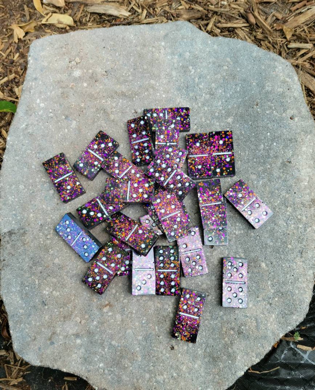 Colorful Dominos • Glitter Dominos • Unique Dominos • Dominos Game - Etsy