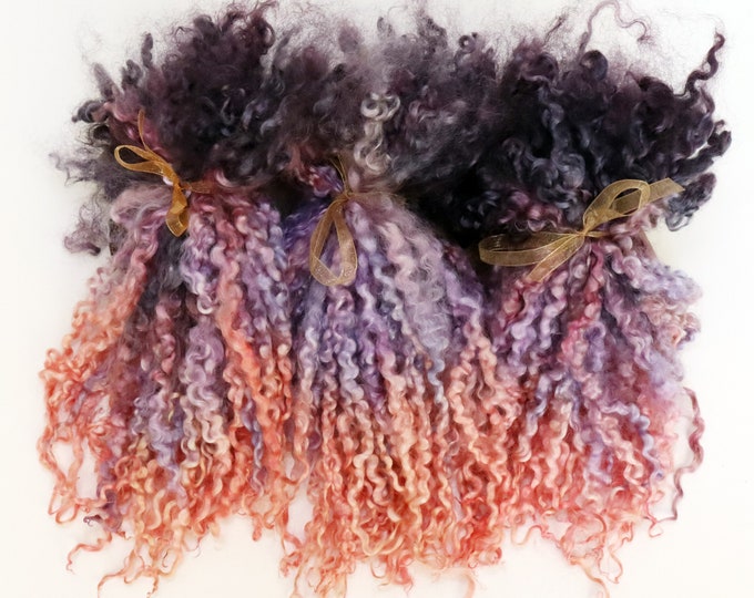 Gorgeous Handdyed Teeswater Wool Locks, PURPLE IRIS, 11-12" Long ...