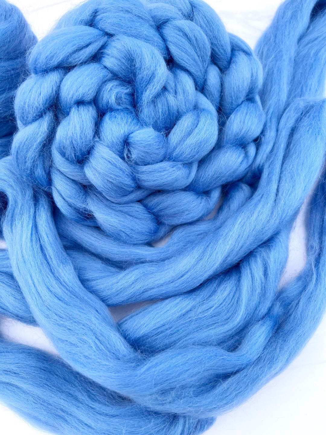 Cornflower Blue Corriedale Wool Roving, Spinning, Felting, Weaving (4 ...