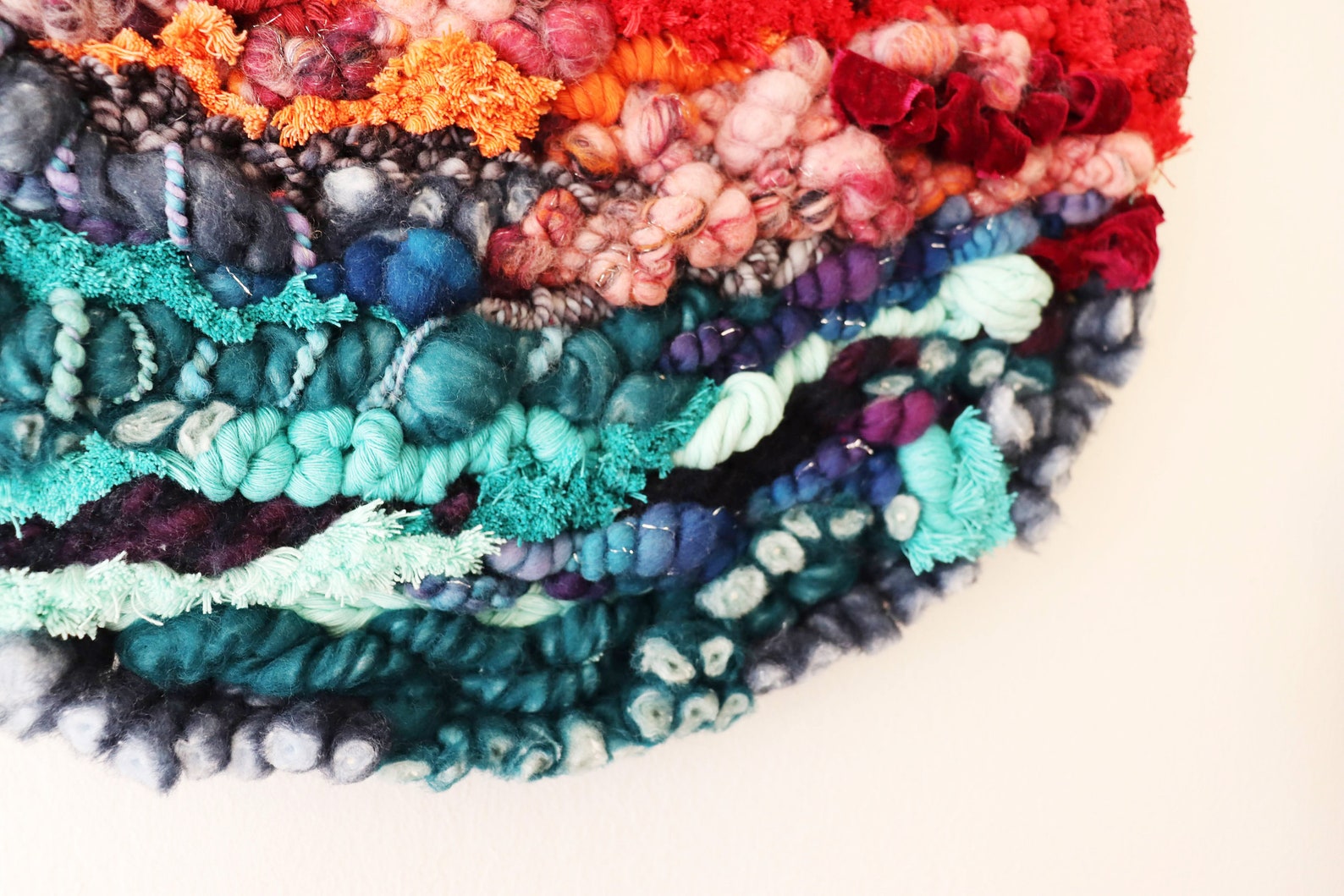 Large Round Weaving STRAWBERRY SUNRISE Woven Circular Wall - Etsy