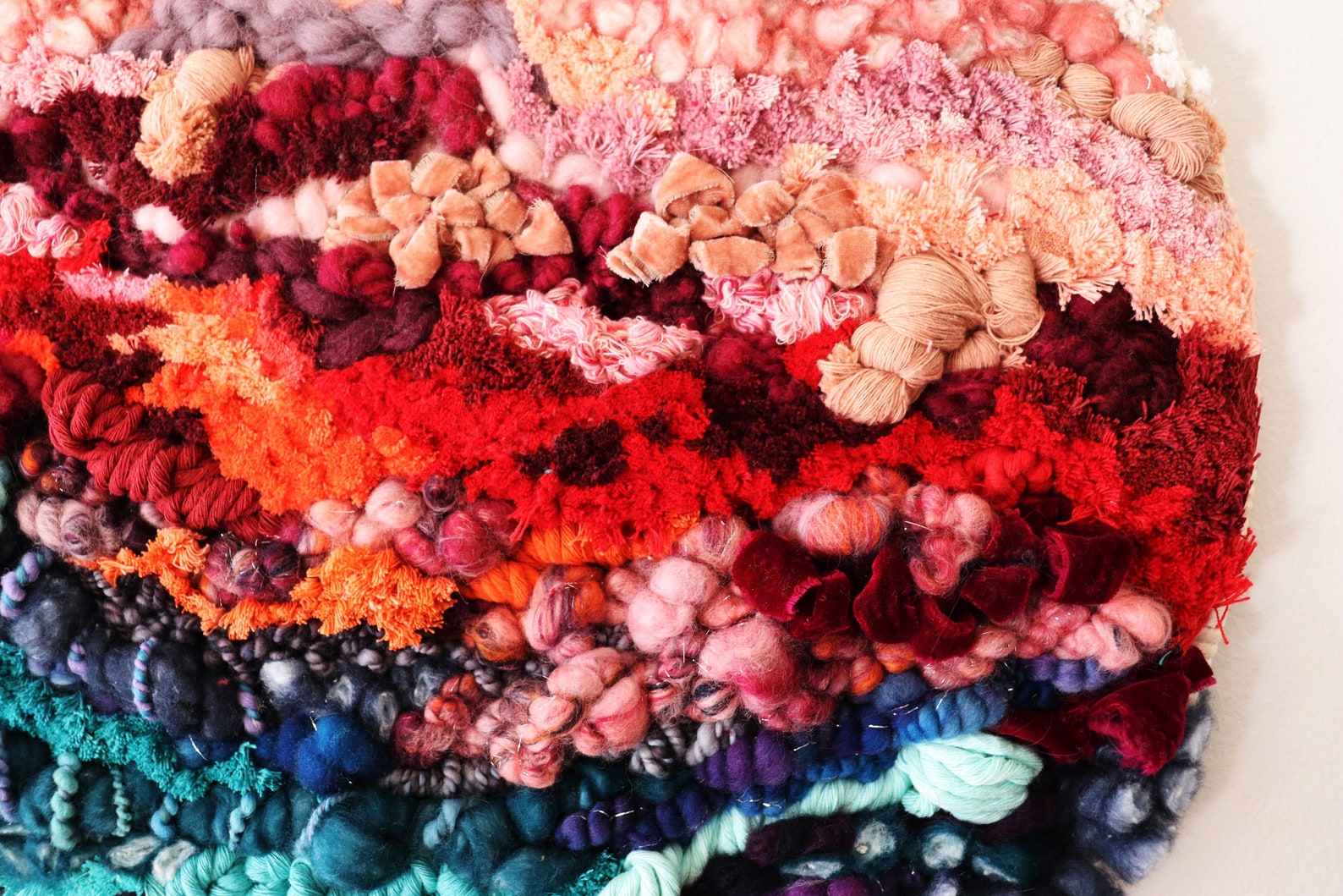 Large Round Weaving STRAWBERRY SUNRISE Woven Circular Wall - Etsy