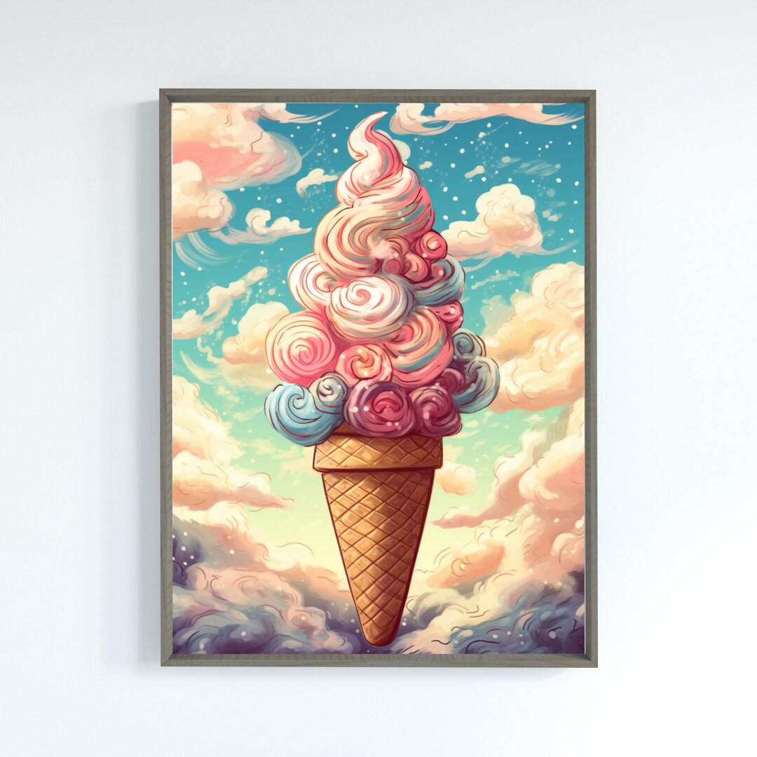 Summer Ice Cream Wall Art Home Decor Art Print Digital Download Cool ...