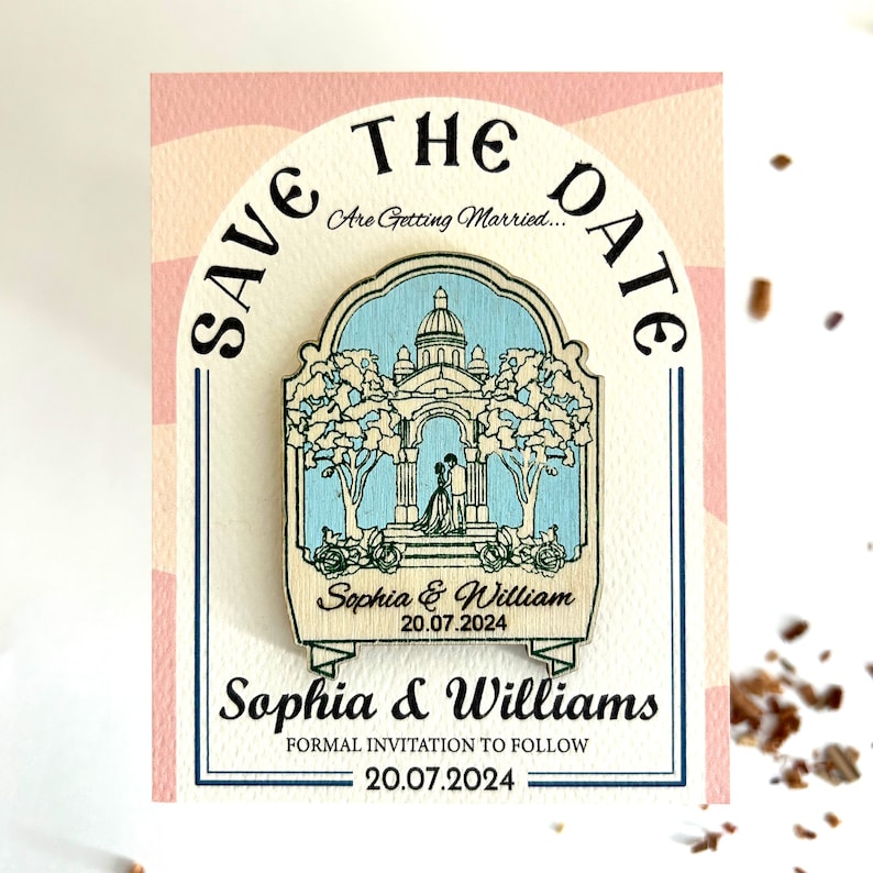 Wooden Magnet Personalized Save the Date Wooden Magnet Rustic Special ...