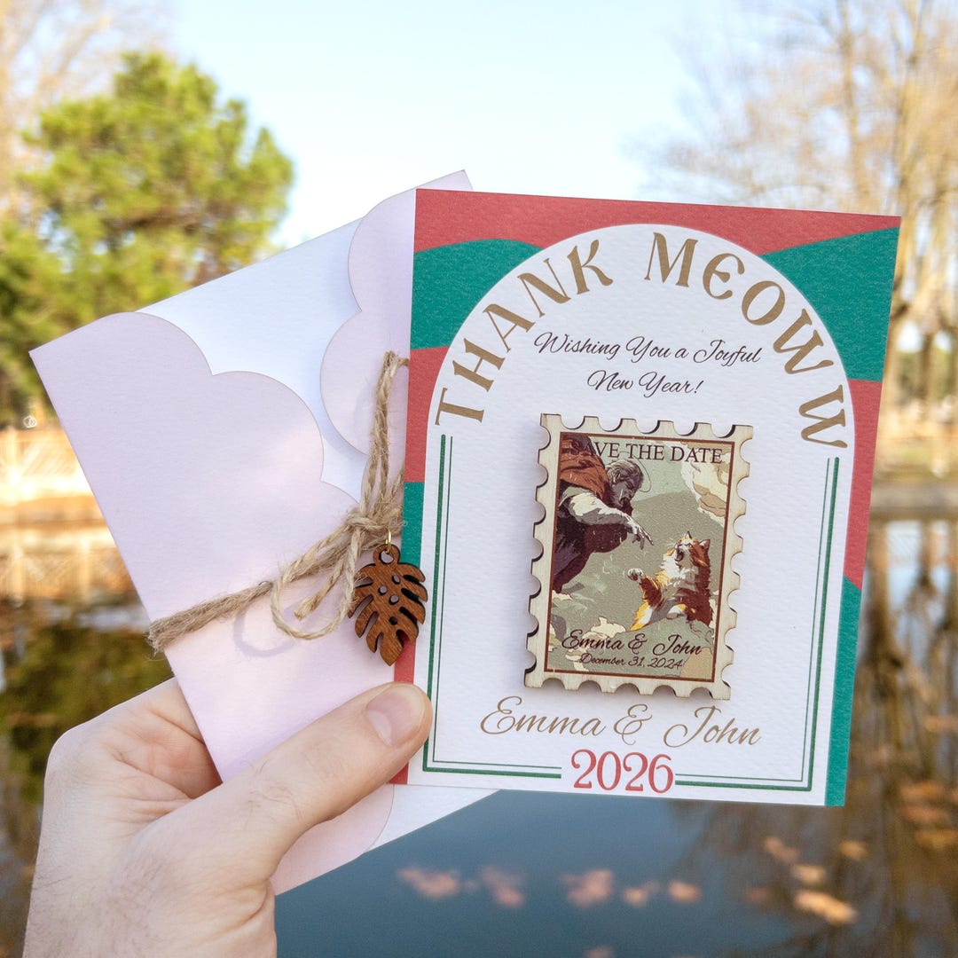 Cat Meow Thank You Magnets, Unique Bulk Party Favor Gift Wooden Weird ...