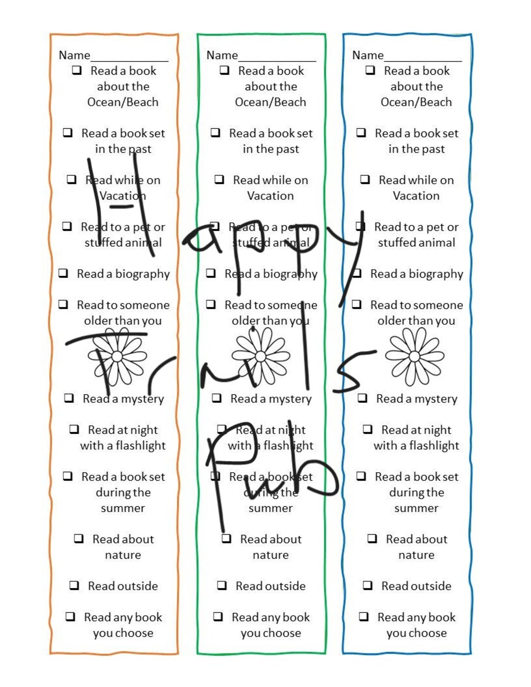 Reading Challenge Bookmarks - Etsy