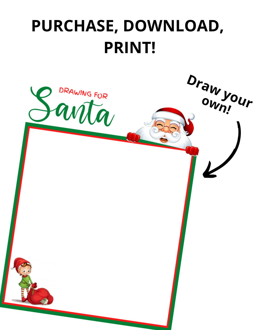 Drawing for Santa, Printable - Etsy