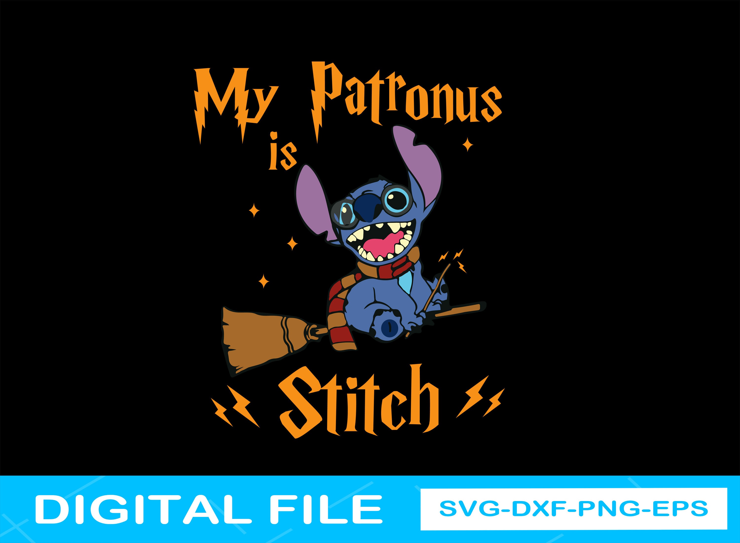 My Patronus is A Stitch SVG Cute Stitch Svg With Gryffindor | Etsy