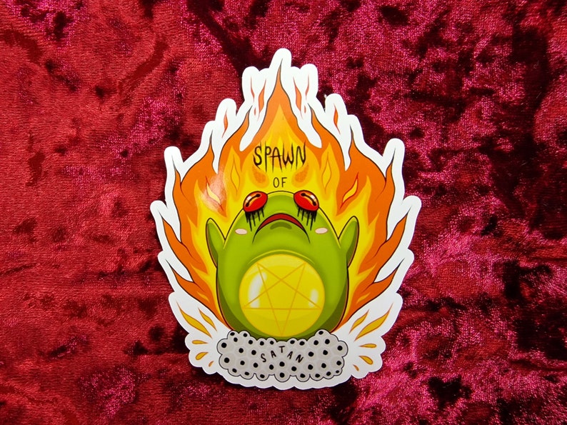 Cartoon Frog Sticker spawn of Satan Alternative Handmade Decal - Etsy