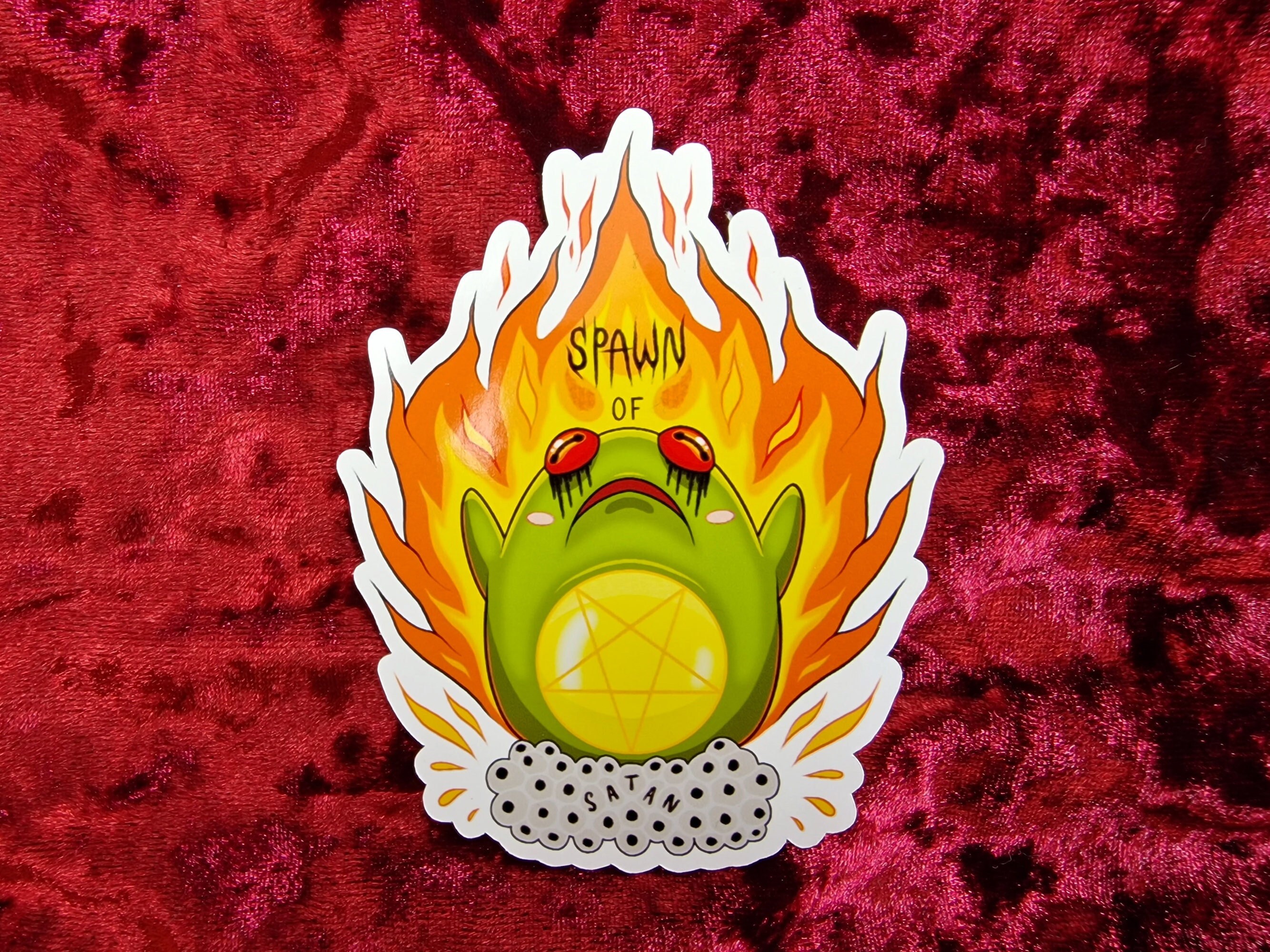 Cartoon Frog Sticker spawn of Satan Alternative Handmade Decal - Etsy
