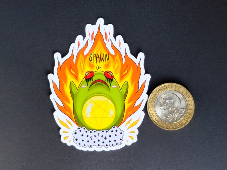 Cartoon Frog Sticker spawn of Satan Alternative Handmade Decal - Etsy