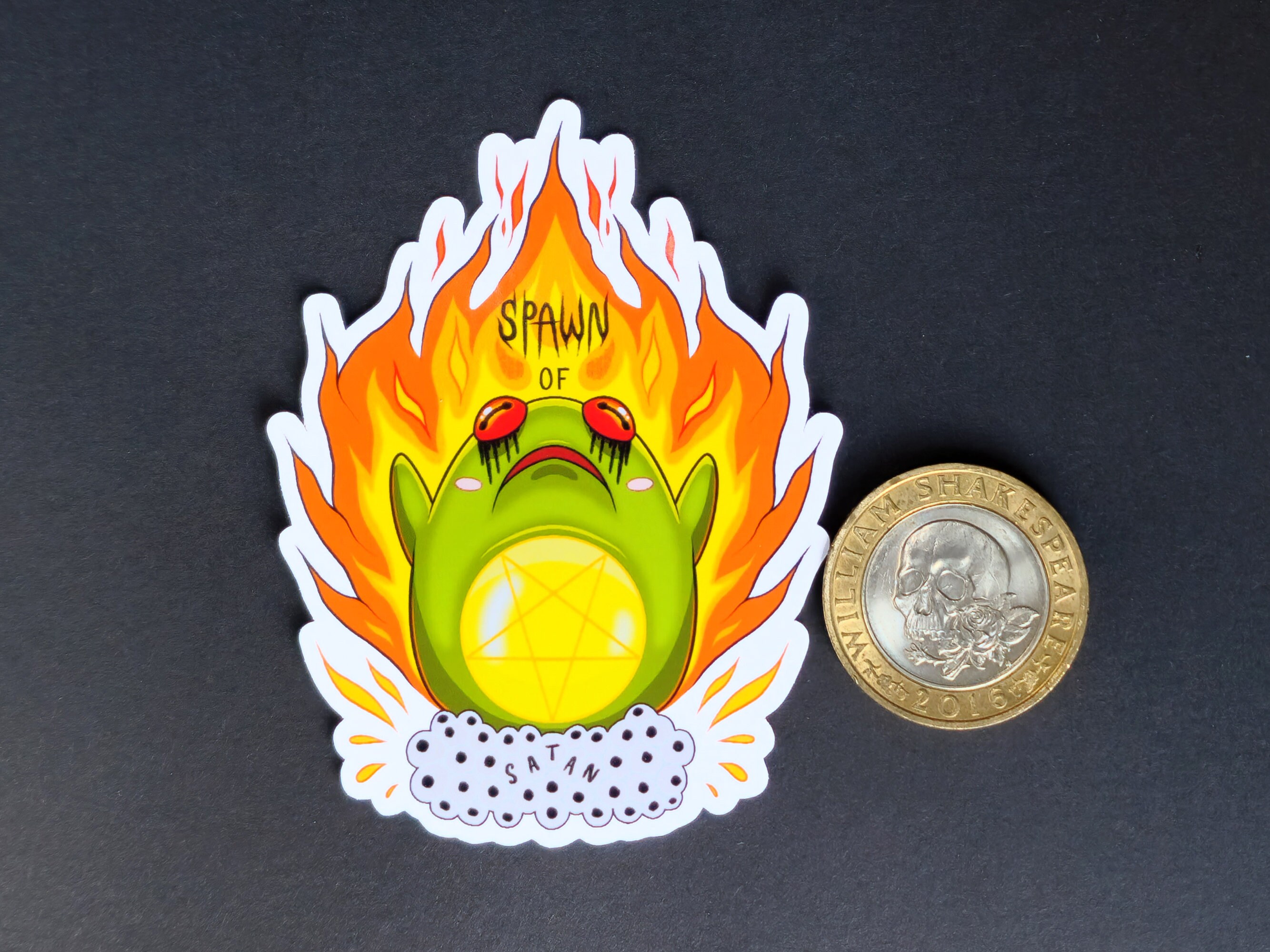 Cartoon Frog Sticker spawn of Satan Alternative Handmade Decal - Etsy