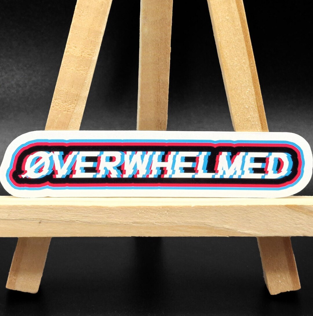 Glitchy "overwhelmed" Sticker - Etsy