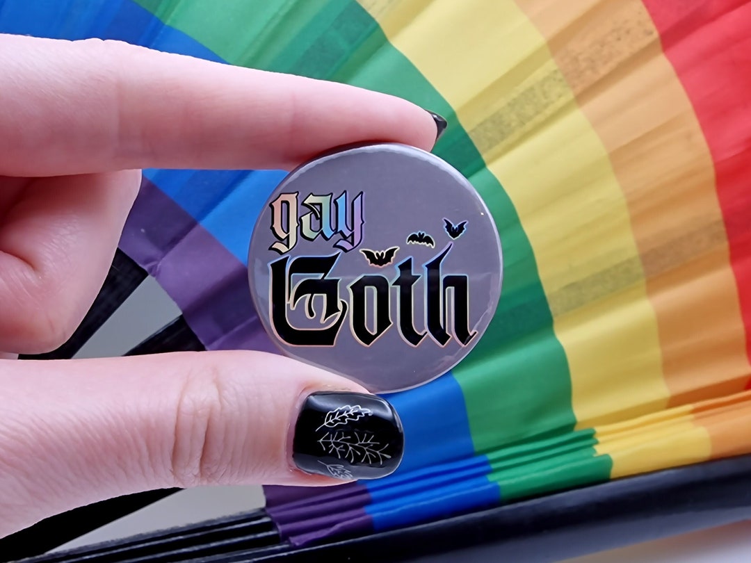Gay Goth Pin Back Button Badge Pastel Lgbt Rainbow Etsy