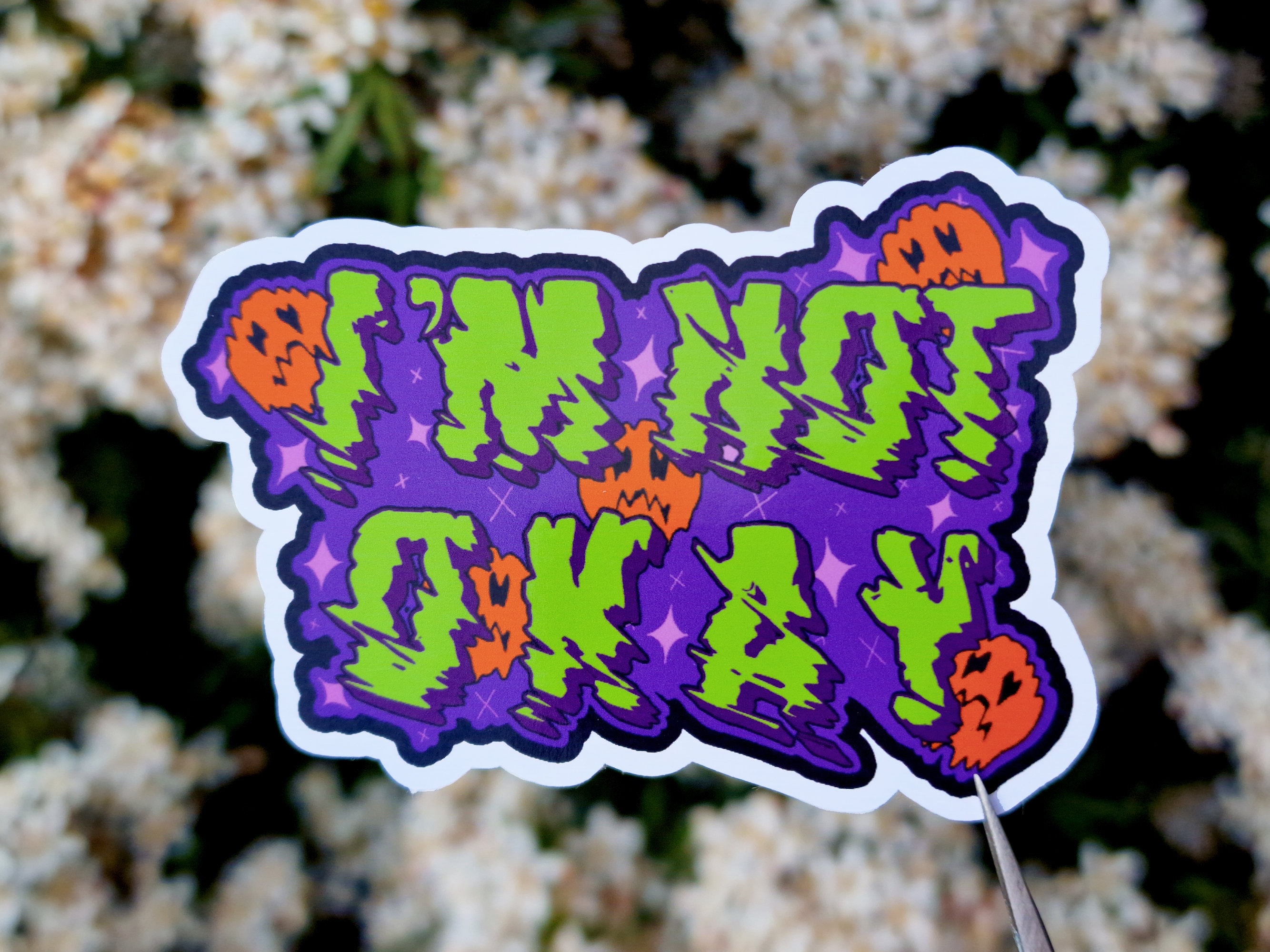 I'm Not Okay Sticker Melting Smiley Elder Emo Die Cut - Etsy