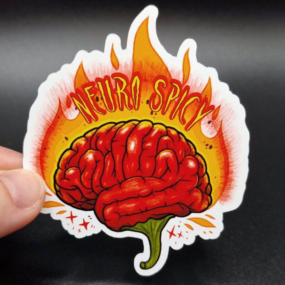 Neurospicy Sticker Red Hot Chilli Brain Neurodivergent Autism ADHD - Etsy