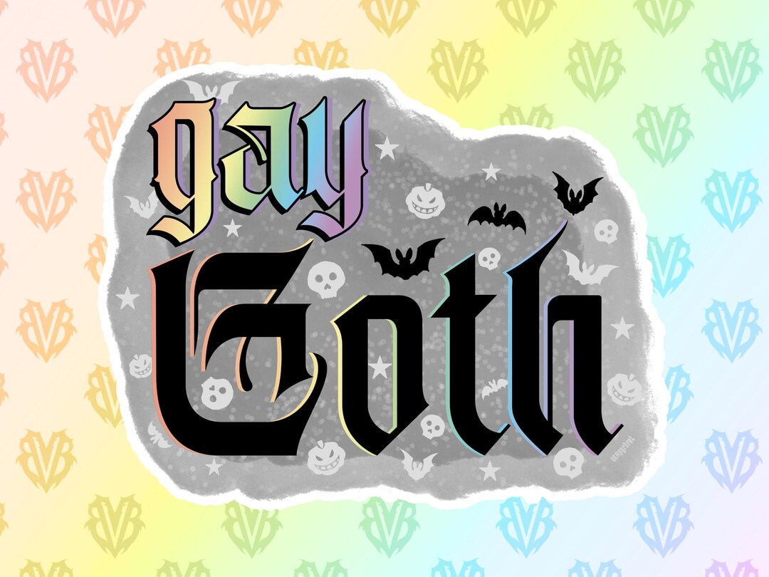 Gay Goth Pride Sticker - Pastel Rainbow LGBTQ+ Decal - Etsy