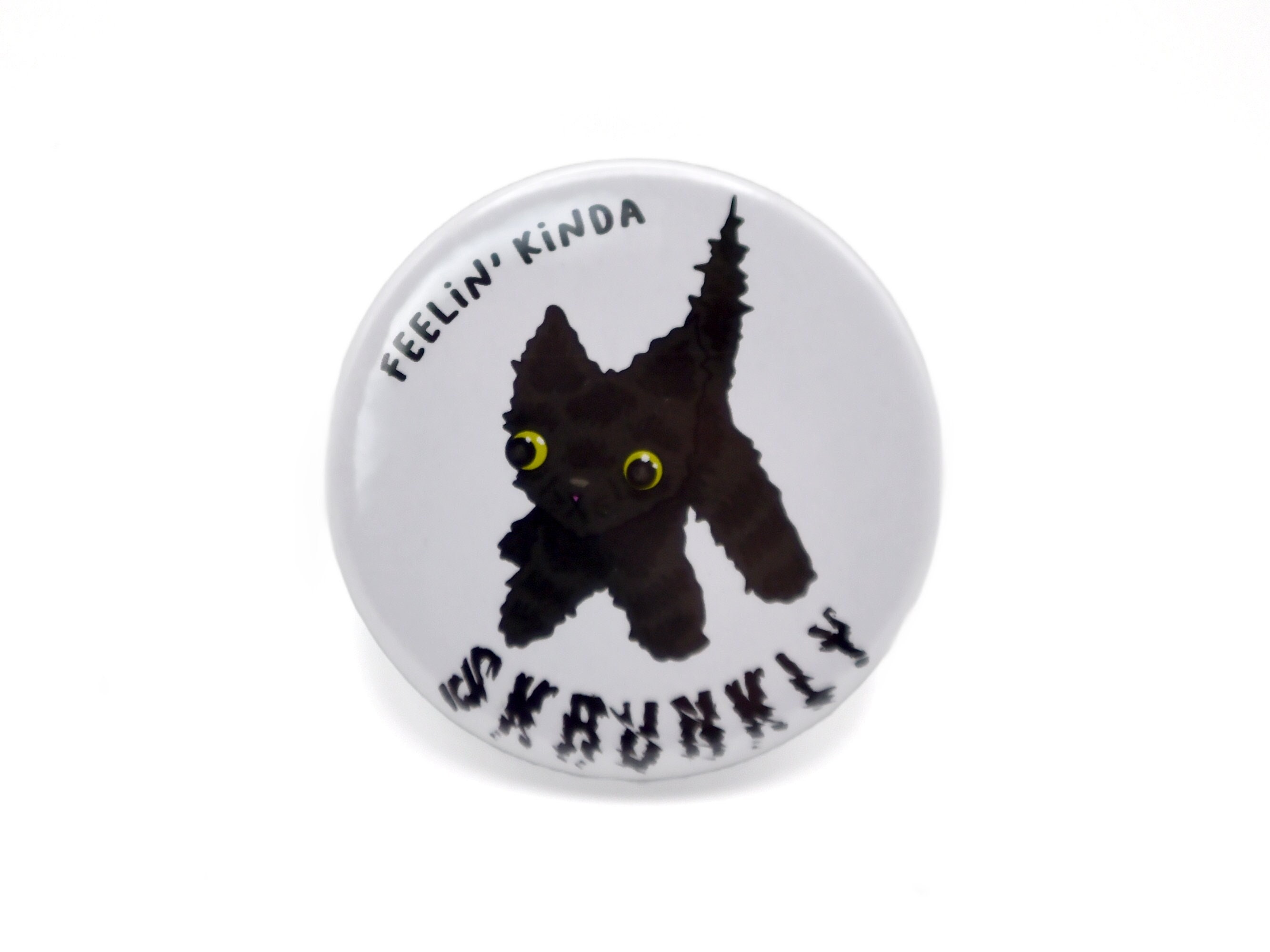 Feelin' Kinda Srunkly Badge Scraggly Cat Pin Back Button - Etsy